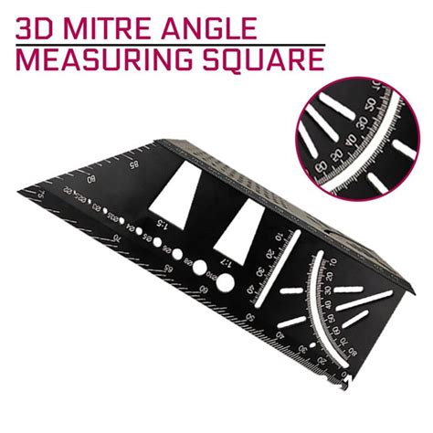 3d Mitre 45 90องศาไม้บรรทัดฉากวัดมุมอลูมิเนียมอัลลอยด์สี่เหลี่ยมเจาะตอน