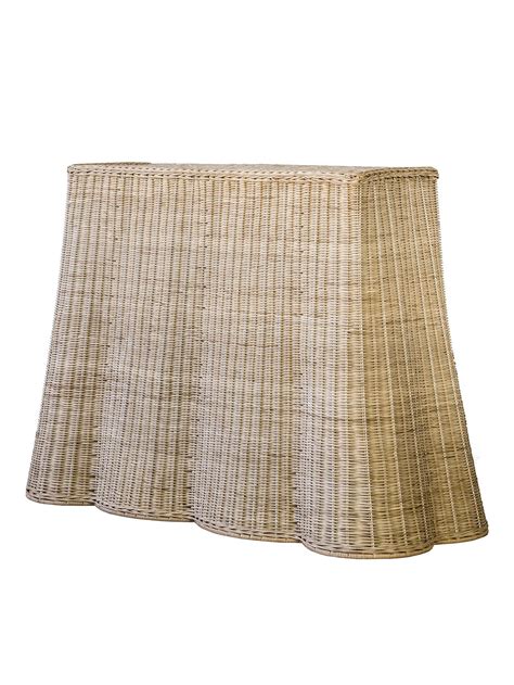 Natural Wicker Scalloped Console Table Housebound Interiors