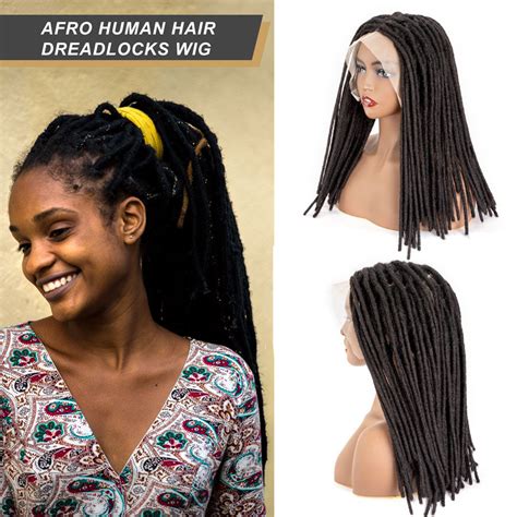 100 Afro Human Hair Dreadlocks Wig With Full Lace Locs Wig For Black
