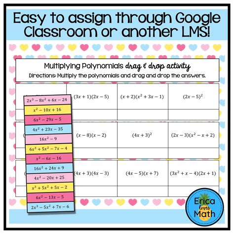 Multiplying Polynomials Digital Activity Drag Drop Made By Teachers