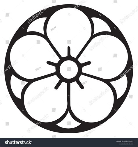 Japanese Clan Kamon Crest Symbol Japanese Stock Vector Royalty Free