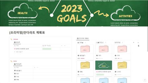[노션템플릿]2023 꿈을 이루어줄 만다라트 계획표 템플릿