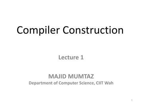 Ppt Compiler Construction Powerpoint Presentation Free Download Id