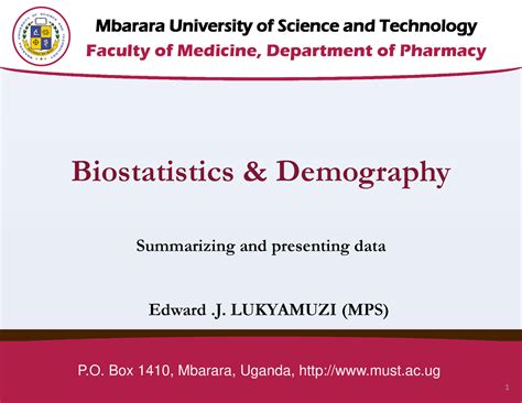 Biostatistics And Demography Lecture Mbarara University Of Science And