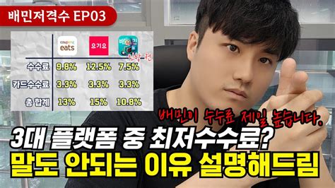 배민저격수ep03 최저수수료인데 억울하다는 배달의민족 진실은 Youtube