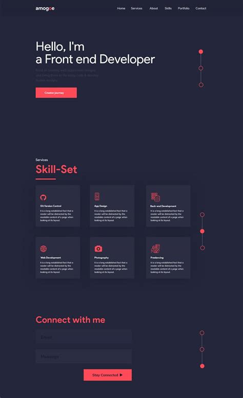 Developer Portfolio Design On Behance Portfolio Web Design Web Design Inspiration Portfolio