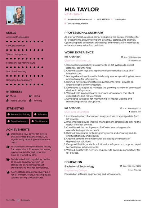 10 Iot Architect Resume Samples And Templates For 2025