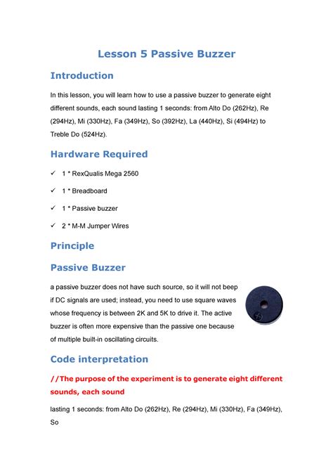 Lesson 5 Passive Buzzer Lesson 5 Passive Buzzer Introduction In This