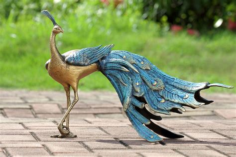 Prancing Peacock Sculpture