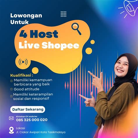 Lowongan Kerja Host Live Streaming Shopee Penempatan Tasikmalaya Cek Selengkapnya Disini
