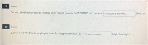 Solved Convert The Single Precision Floating Point Format Chegg