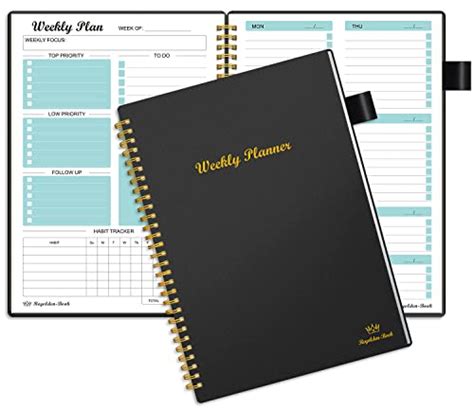 Regolden Book Weekly Planner Weekly Goals Schedule Planner With Spiral