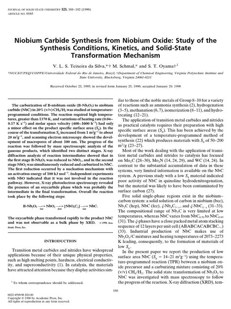 Niobium Carbide From Oxide Pdf X Ray Photoelectron Spectroscopy