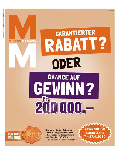 Migros Magazin 15 2015 D Bl By Migros Genossenschafts Bund Issuu