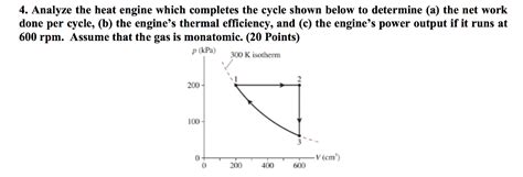solved 4 analyze the heat engine which completes the cycle
