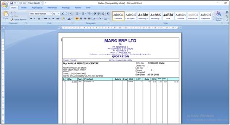 How To Export Selected Quotation Entry In Word Format In Marg Software