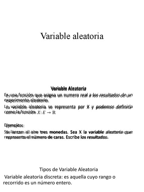 Variable Aleatoria Pdf Variable Aleatoria Aleatoriedad