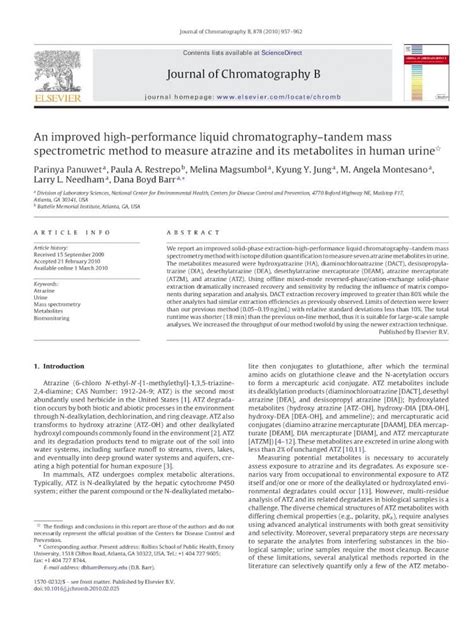 Pdf An Improved High Performance Liquid Chromatography Tandem Mass Spectrometric Method To