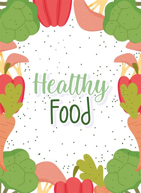 Healthy Food Template With Produce Frame Banner 1249382 Vector Art At