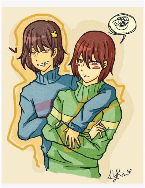 Underswap Frisk And Chara Cartoon Transparent Png X