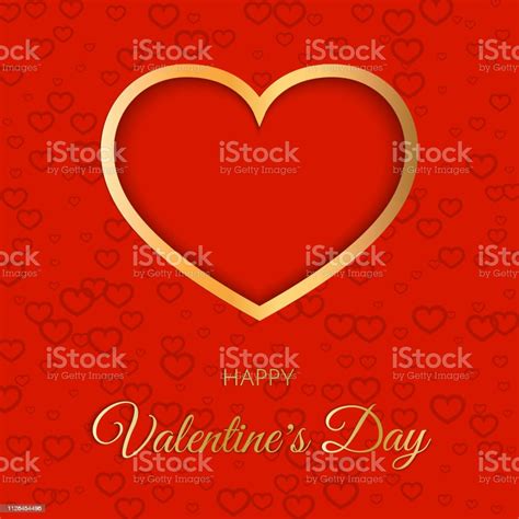 발렌타인 데이 인사말 카드입니다 행복 한 발렌타인 S 축제 카드입니다 황금 심 혼 레드 배경입니다 사랑의 상징입니다 2월에 대한 스톡 벡터 아트 및 기타 이미지 Istock