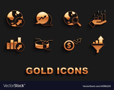Set Pie Chart Infographic Financial Growth Sales Vector Image