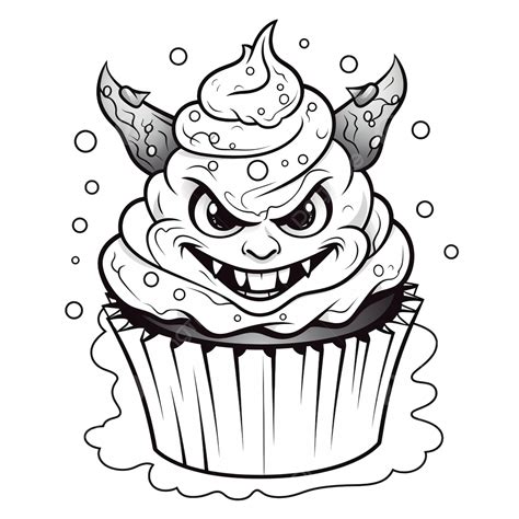 악마 만화 일러스트 할로윈 컵케이크 색칠하기 만화 일러스트 할로윈 일러스트 악마 Png 일러스트 및 이미지 에 대한 무료 다운로드 Pngtree