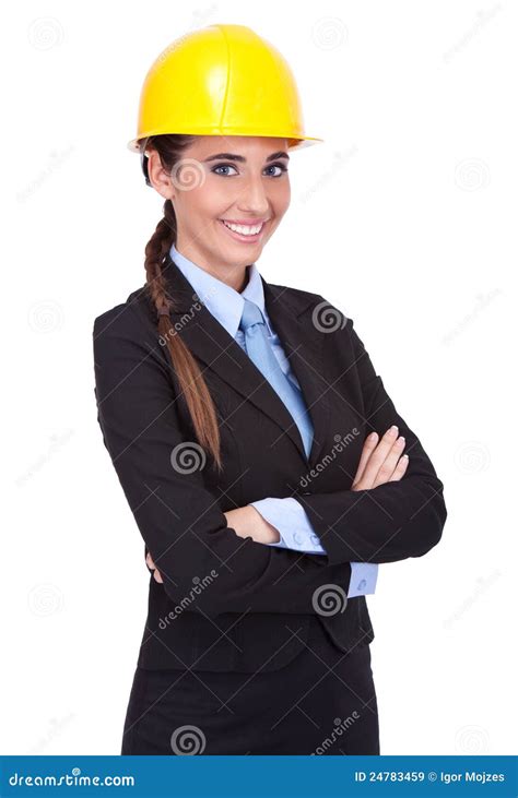 Arquitecto Sonriente De Sexo Femenino Joven Imagen De Archivo Imagen