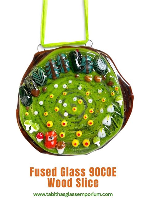 Fused Glass 90coe Wood Slice