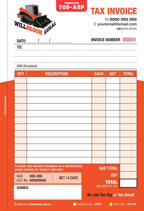 T09 A5p Template Tax Invoice Book Portrait Vertex Media