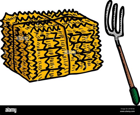 Baled Hay Stock Vector Images Alamy