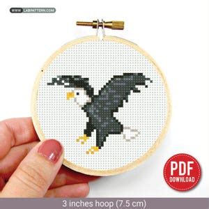 Mini Eagle Bird Cross Stitch Pattern Contemporary Abstract Forest
