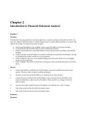 Chapter 2 Problem Set Docx Chapter2 IntroductiontoFinancialStatementAnalysis Problem 1