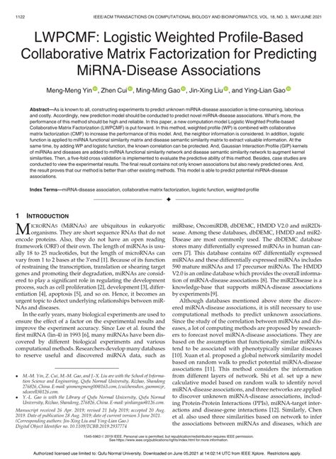 Pdf Lwpcmf Logistic Weighted Profile Based Collaborative Matrix Factorization For Predicting