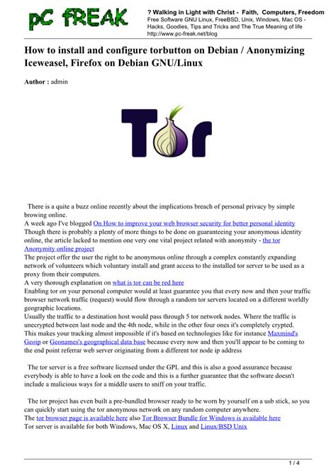 How To Install And Configure Torbutton On Debian Anonymizing Iceweasel Firefox On Debian Gnu