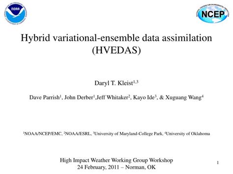 Ppt Hybrid Variational Ensemble Data Assimilation Hvedas Powerpoint Presentation Id