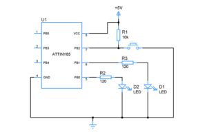 ATtiny85 External And Pin Change Interrupt Tutorial Gadgetronicx