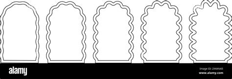 Set Of Arch Frames With Wavy Borders Edges Archway Shapes With Curved Edges Wiggly Vignettes