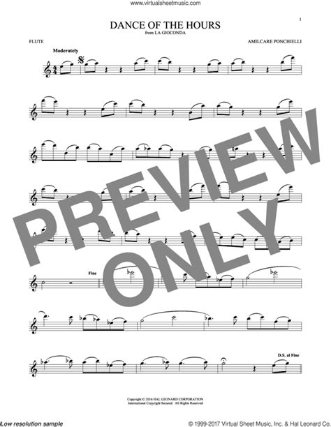 Dance Of The Hours Sheet Music For Flute Solo PDF Interactive