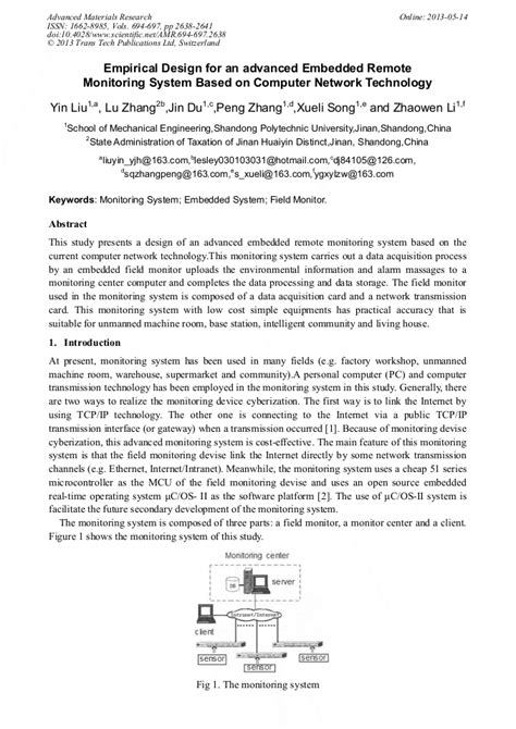 Empirical Design For An Advanced Embedded Remote Monitoring System