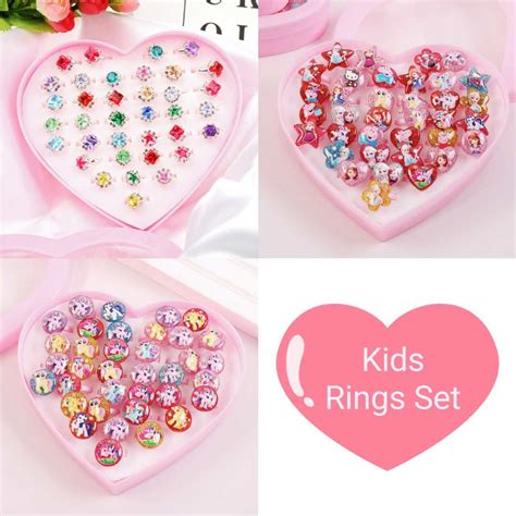 Colorful Litter Girl Rings Cute Cartoon 儿童彩色可爱卡通戒指 Lazada