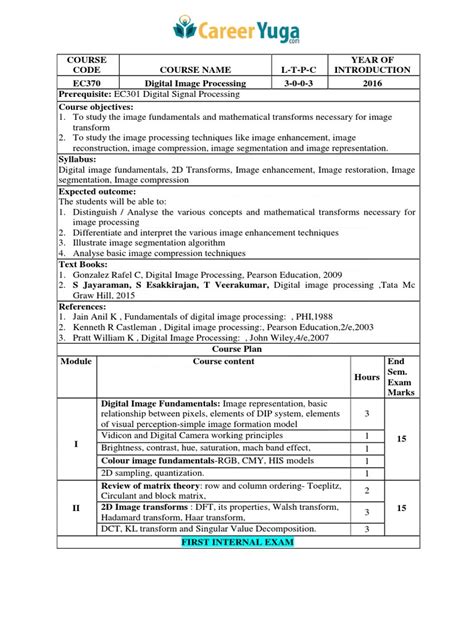 ec370 digital image processing pdf data compression image
