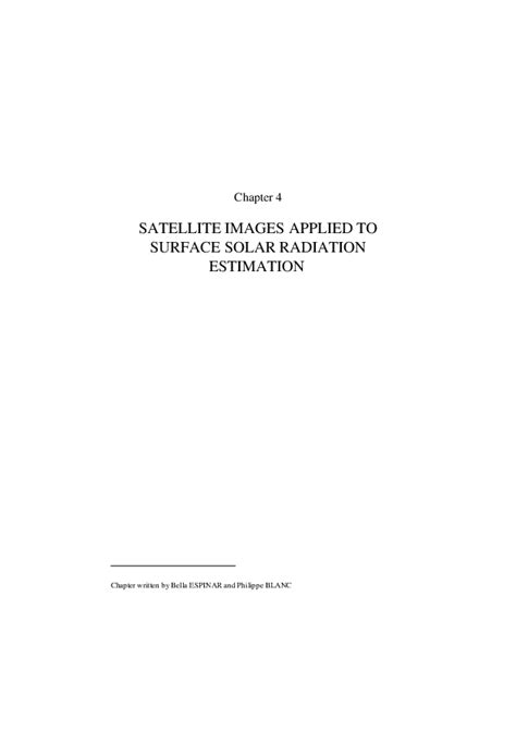 Pdf Satellite Images Applied To Surface Solar Radiation Estimation