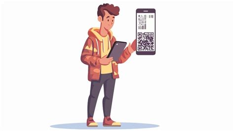 Young Man Scanning Qr Code Vector Concept Premium Ai Generated Vector