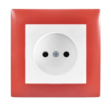 Red Color Inset Socket Without Earth Colorful Wall Socket Diy Socket