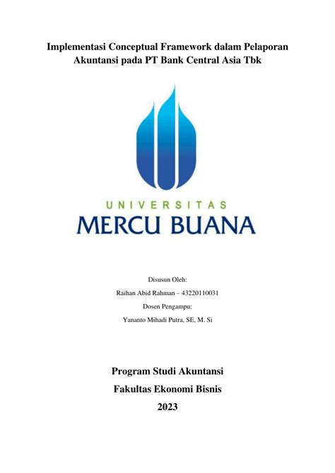 PDF Implementasi Conceptual Framework Dalam Pelaporan Akuntansi Pada