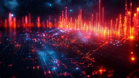 Holographic Visualizations Of Data Patterns In Futuristic Environment