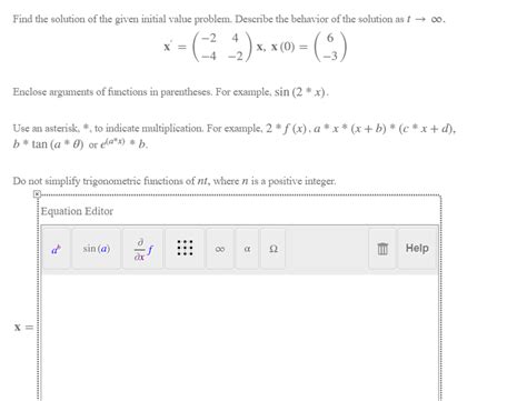 solved find the solution of the given initial value problem