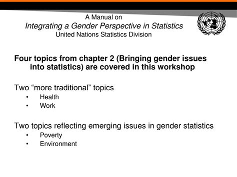 Ppt Integrating A Gender Perspective Into Health Statistics