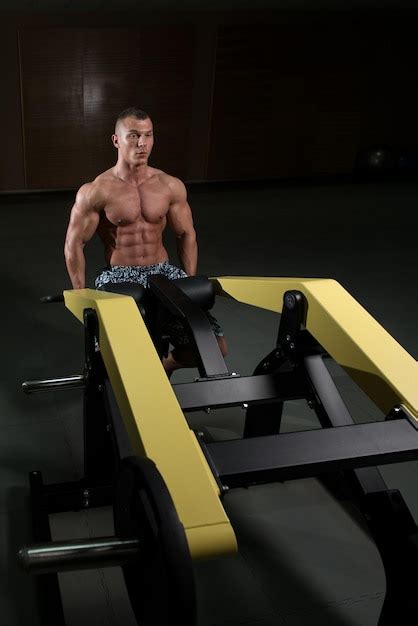 Exercícios De Trapézio Em Uma Máquina Foto Premium